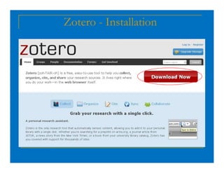 Referencing in research using Zotero | PDF