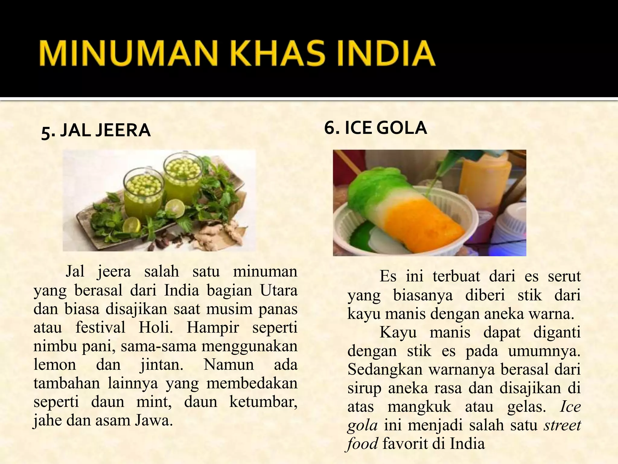 Kue dan Minuman khas india | PPTX