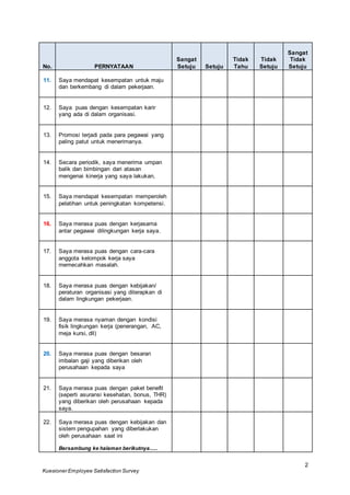 Employee satisfaction survey | DOCX
