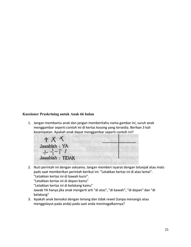 Kuesioner Pra Skrining Perkembangan Anak 0-6 Tahun | PDF