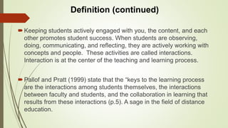 Interactivity In E-Learning Environment | PPT