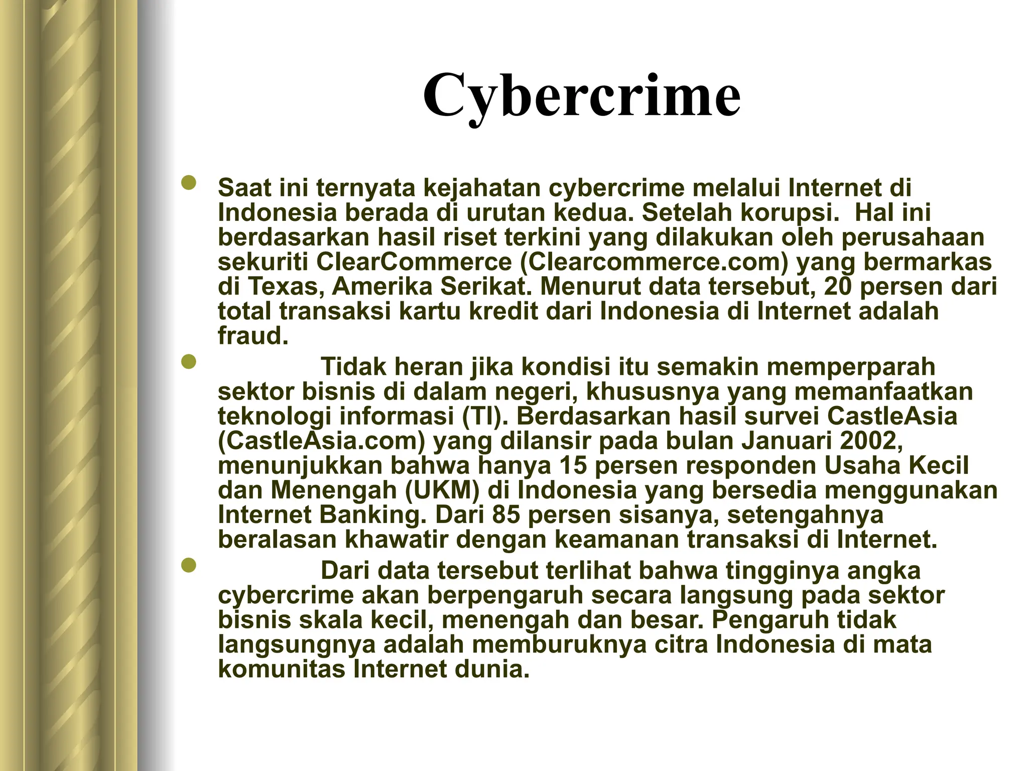 KUHP Undang-undang komputer dan cybercrime komputer | PPT