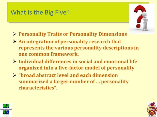 Big Five Personality Model | PPTX | Mental Health | Diseases and Conditions