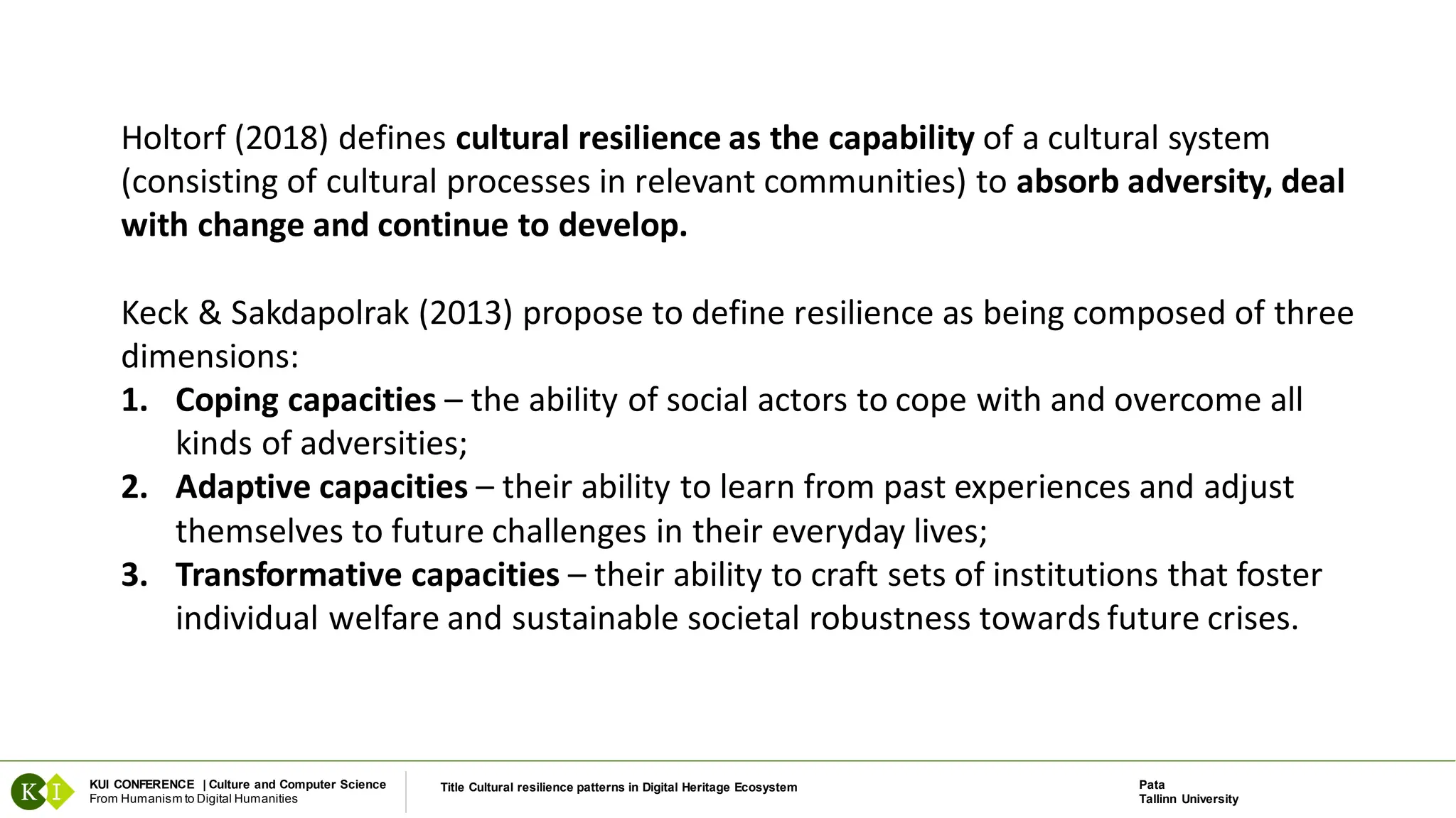 Cultural resilience in digital heritage ecosystems | PDF
