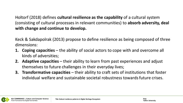 Cultural resilience in digital heritage ecosystems | PDF