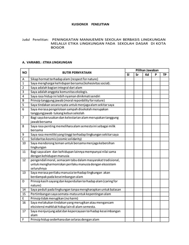 Kuis google form-instrumen (1) | PDF