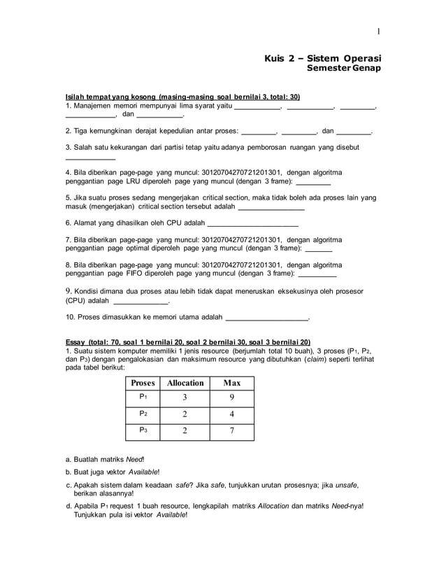 Kuis 2 so piksi ganjil 14 | PDF