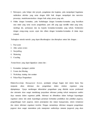 Knowledge Management Dalam Organisasi | DOCX