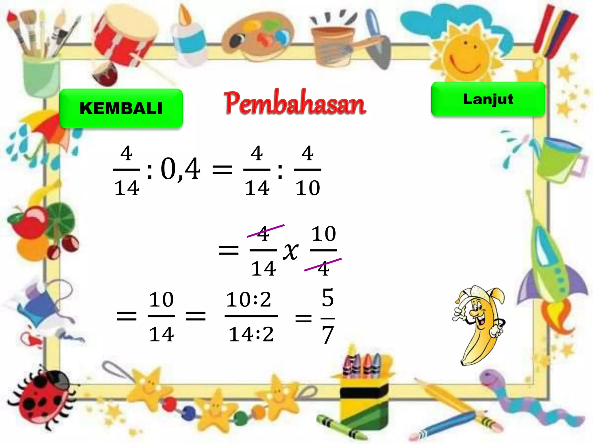 Kuis interaktif Matematika pembagian pecahan kelas 5 | PPTX