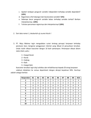 Kuis uts statistik | PDF