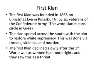 Ku klux klan | PPTX