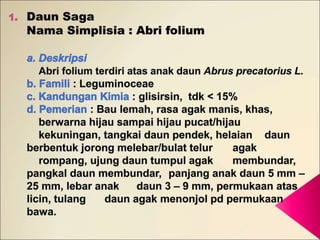 Kul. iv. simplisia tumbuhan | PPT