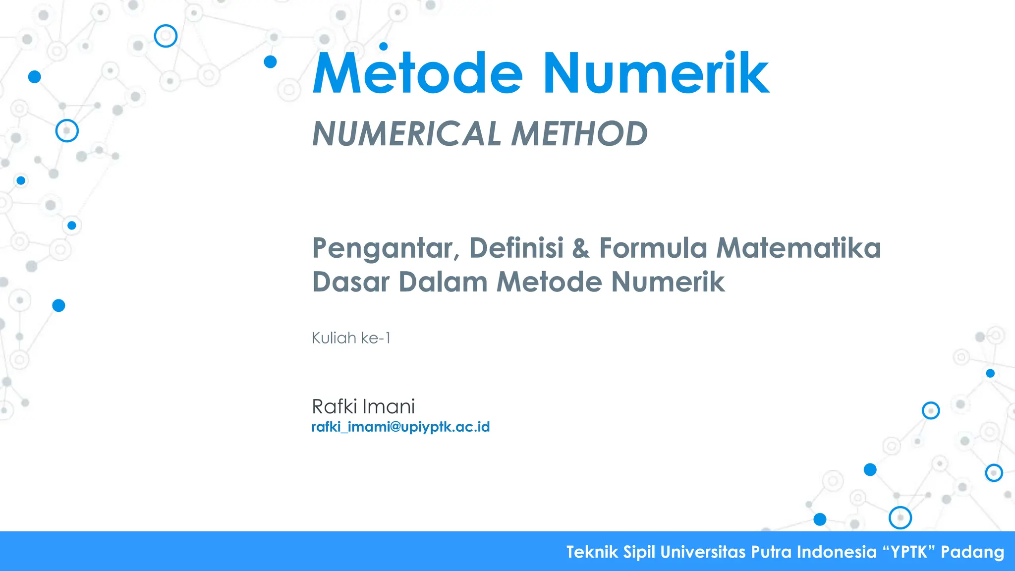 Pengantar Metode Numerik Bidang Teknik Sipil oleh Rafki Imani | PPTX