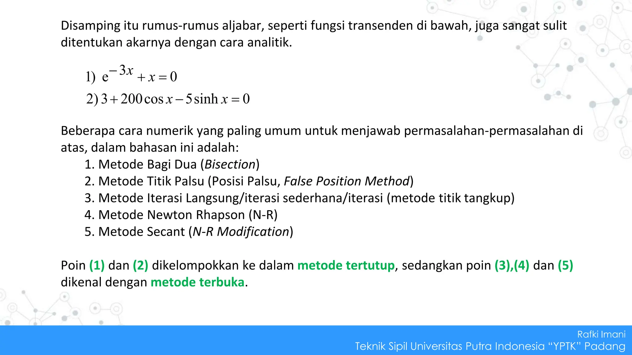 Metode Numerik Contoh Kasus Teknik Sipil | PPTX