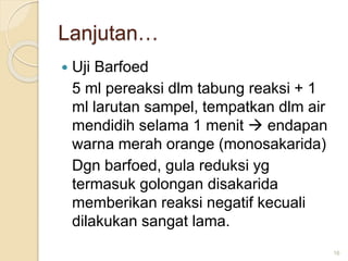 Karbohidrat dan Pengujiannya | PPT