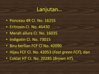 BAHAN PEWARNA SINTETIS | PPT