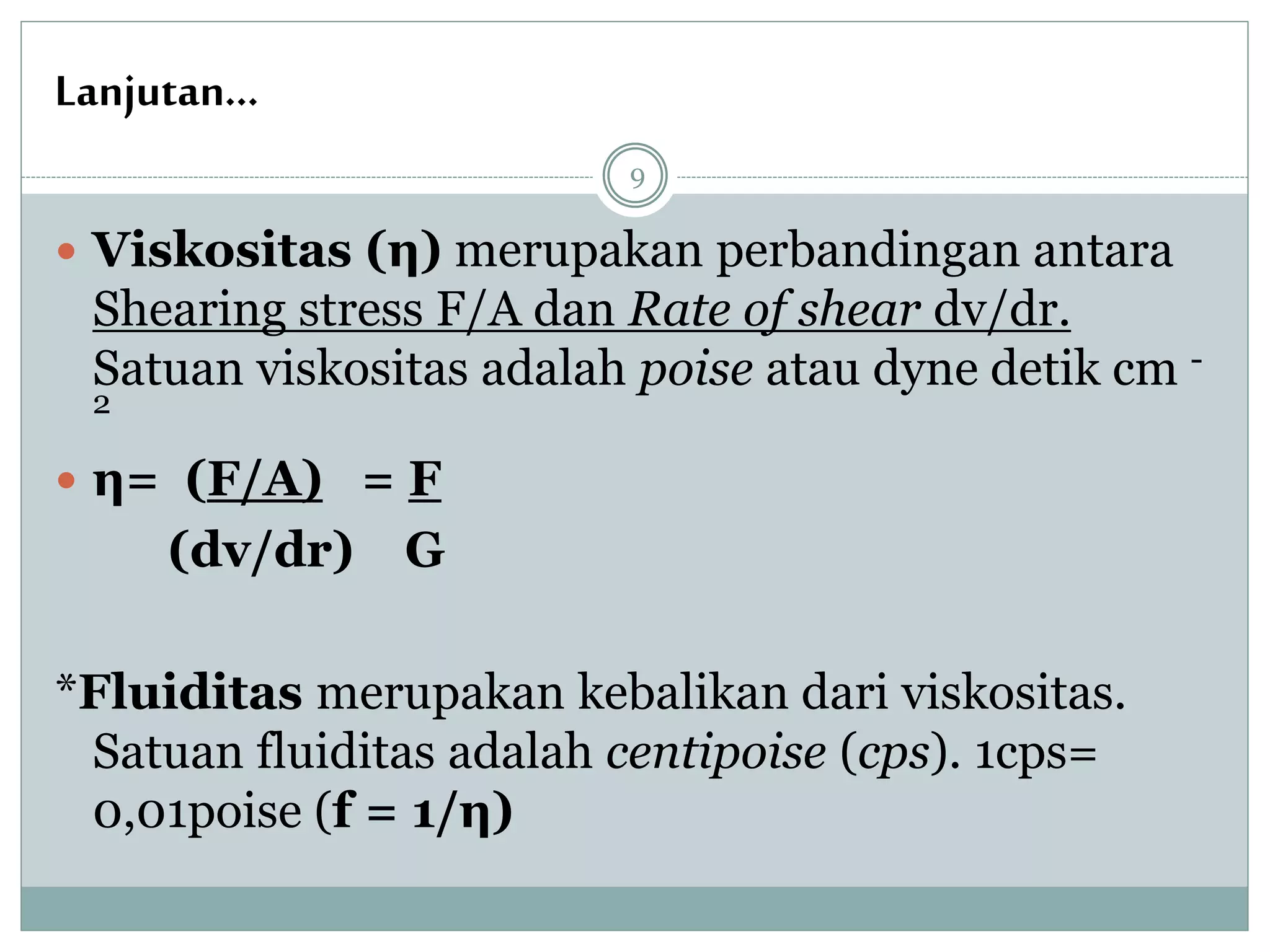 RHEOLOGI & VISKOSITAS | PPT