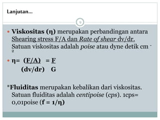 RHEOLOGI & VISKOSITAS | PPT