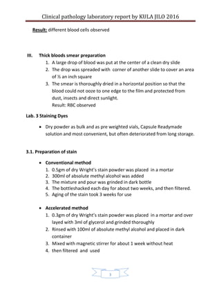 Clinical Pathology Laboratory Report by Kula Jilo 2016 | PDF