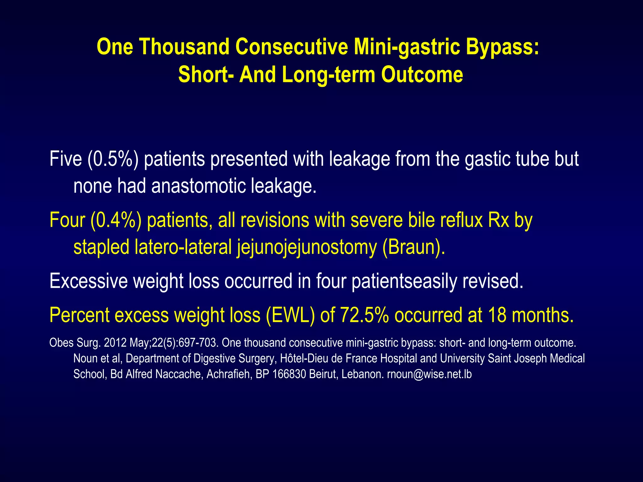 The Mini Gastric Bypass Best Rx Diabetes Ppt