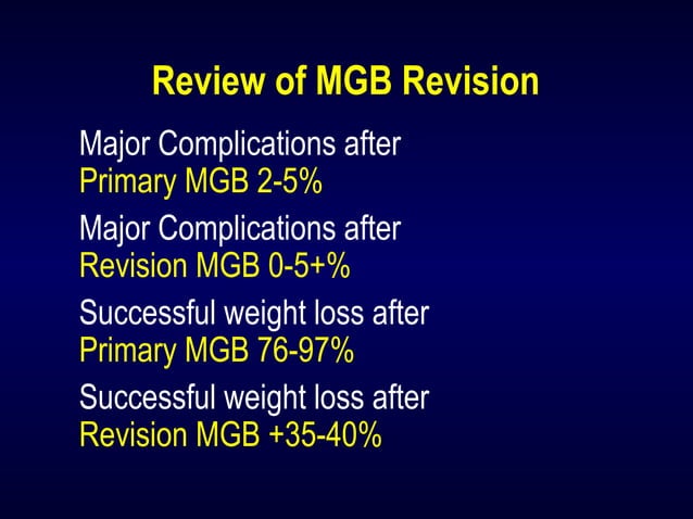 Comparison of Revision in Roux-en-Y vs Mini-Gastric Bypass | PPT