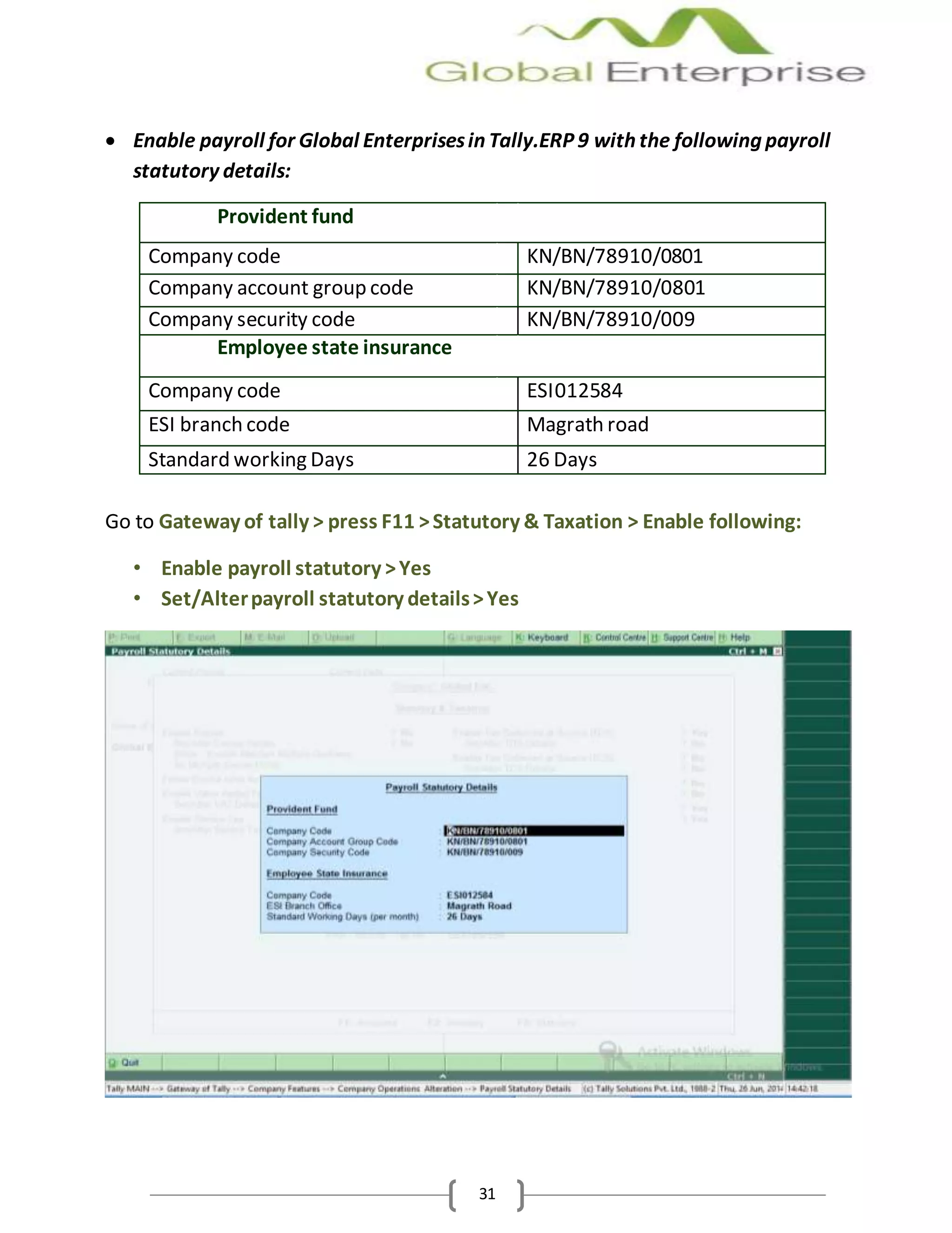 Project on Tally.ERP9