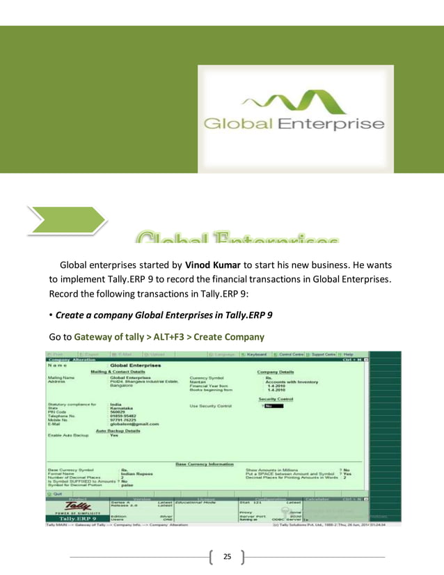 Project on Tally.ERP9