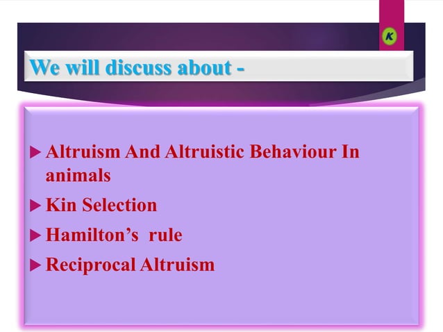 Altruism in animals and its type | PPTX
