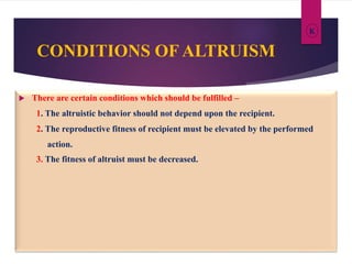 Altruism in animals and its type | PPTX