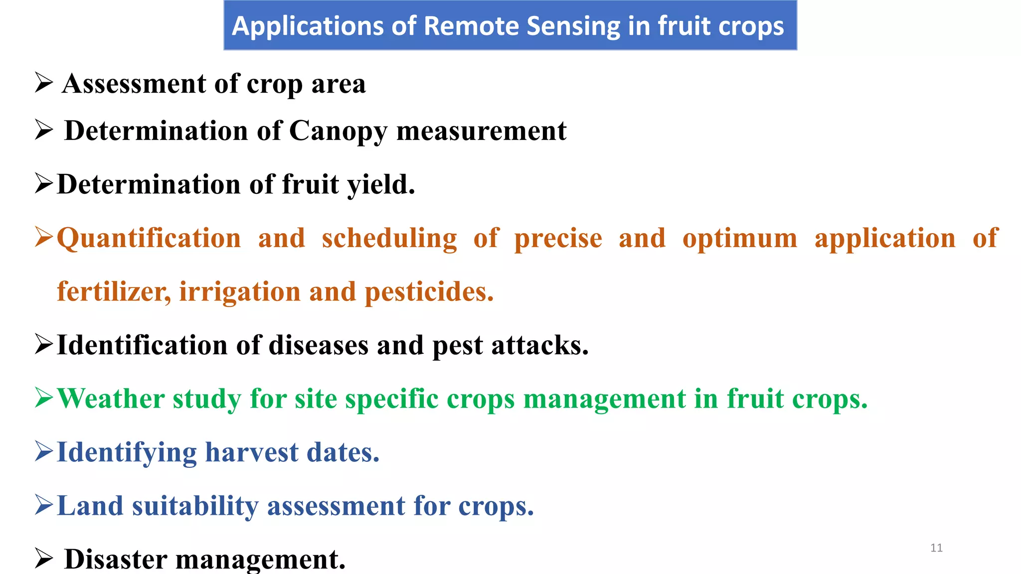 Remote sensing in fruit crops. | PPTX
