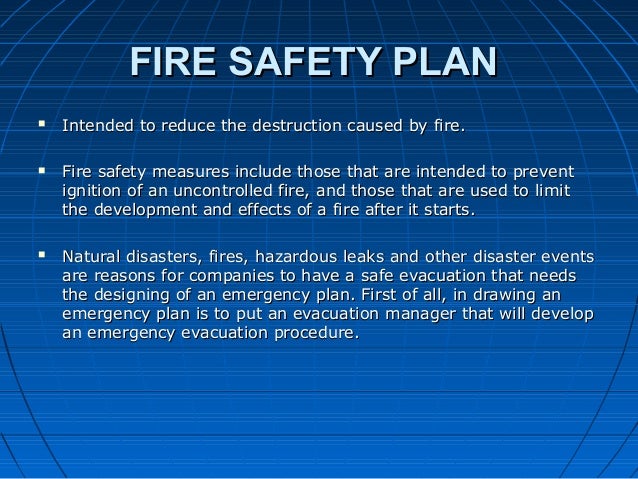 FIRE SAFETY PLAN IN A BUILDING