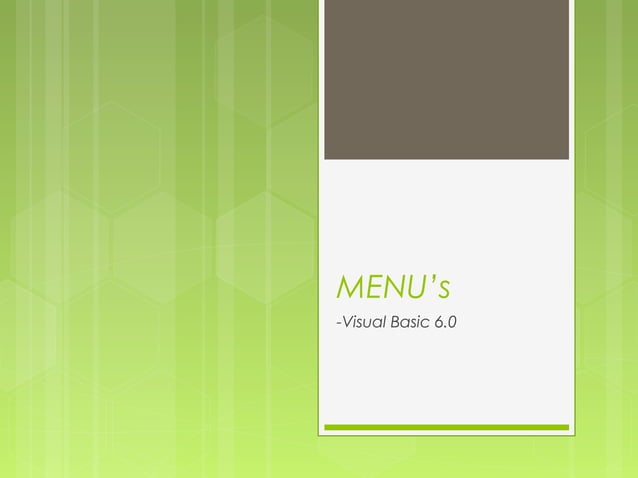 Visual Basic menu | PPT
