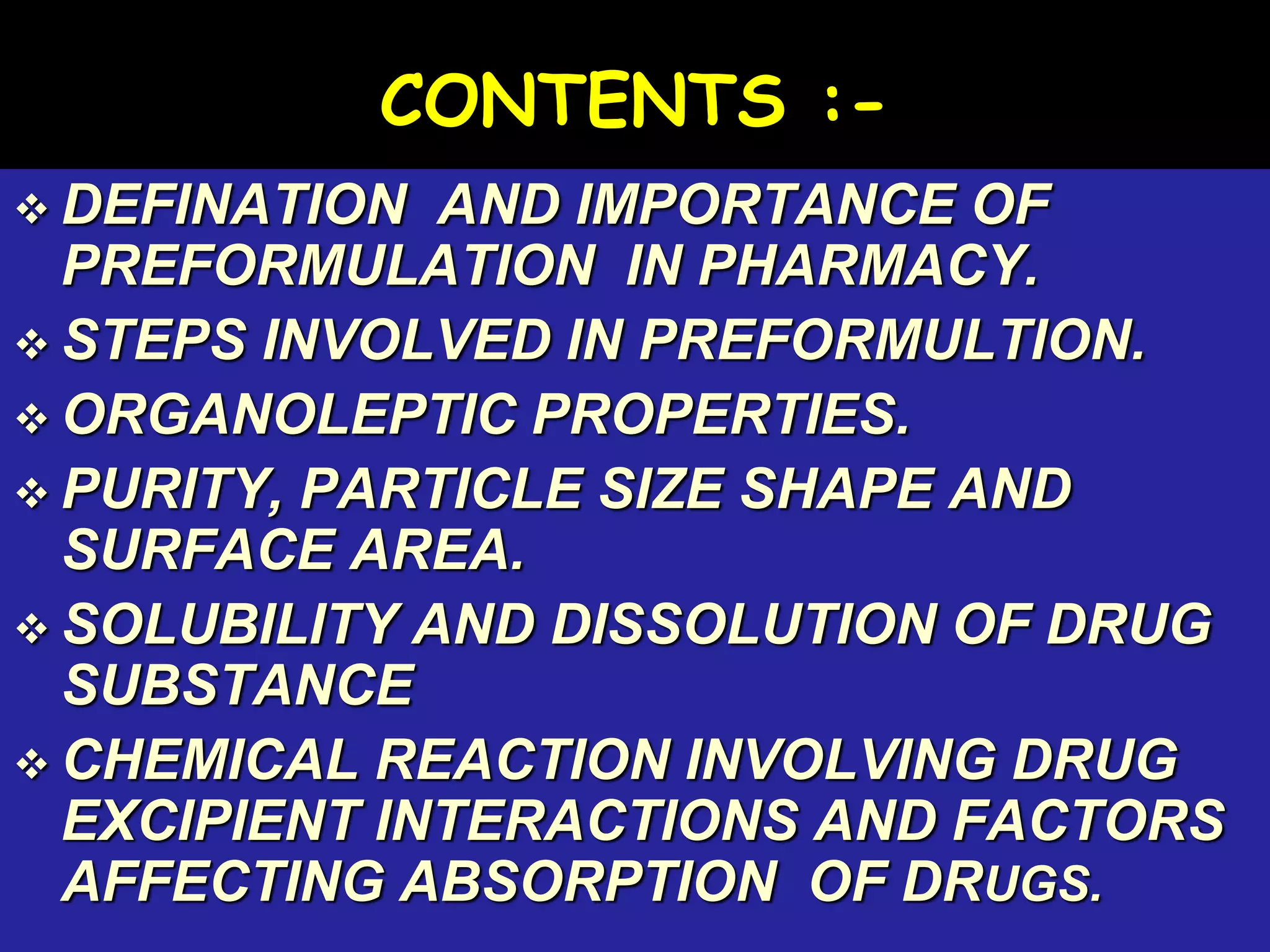 Seminar on Preformulation studies | PPTX