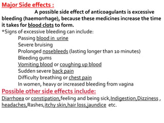 Seminar on Anticoagulant | PPTX | Blood Disorders | Diseases and Conditions