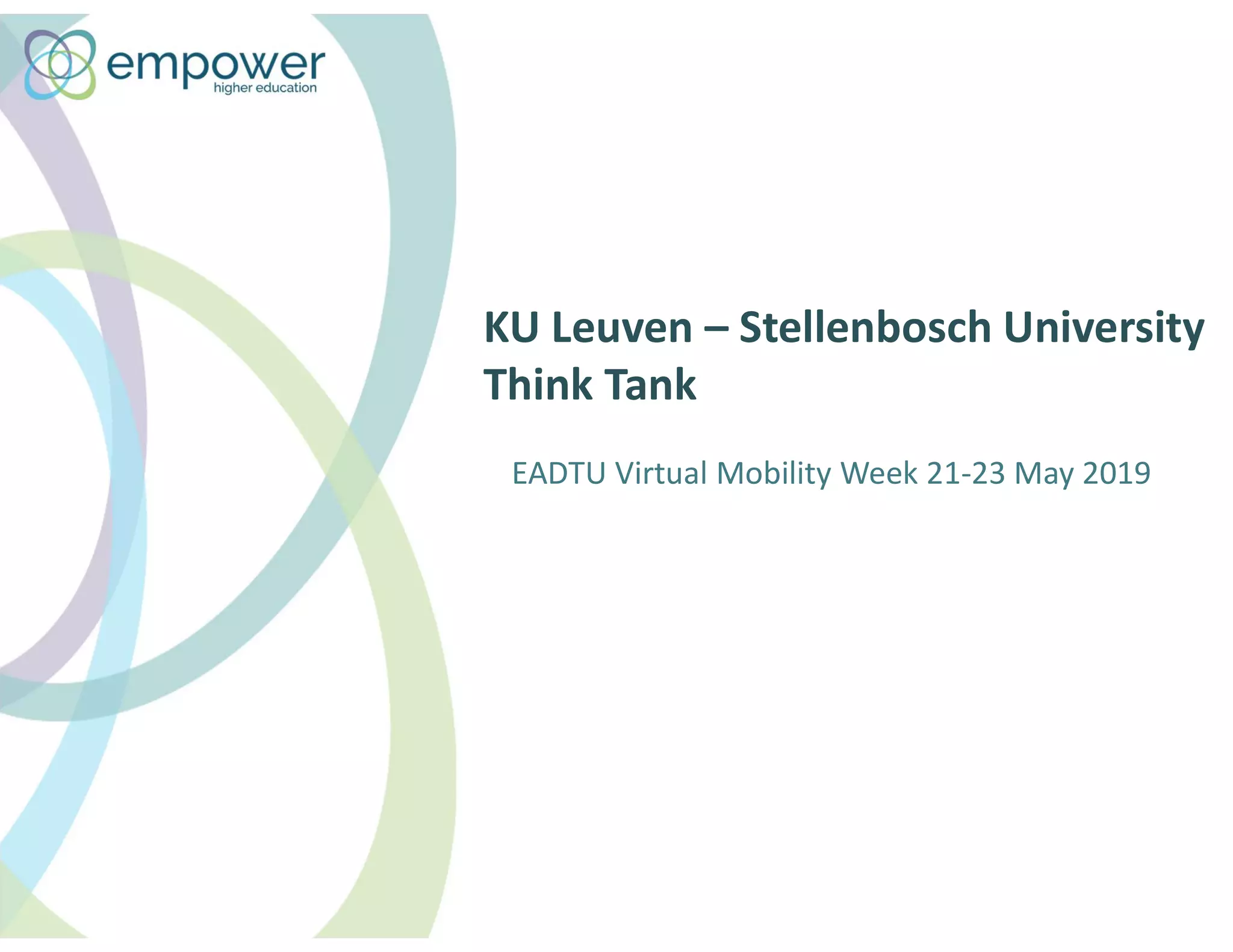 Ku leuven stellenbosch university think tank | PDF | Undergraduate ...