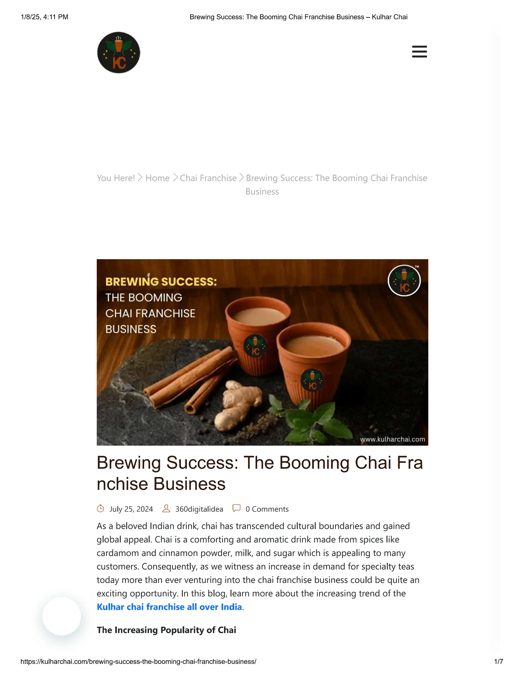 Brewing Success: The Booming Chai Franchise Business | PDF