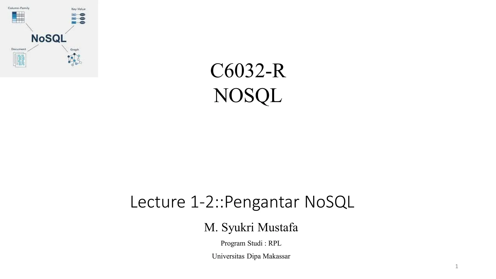 Materi kuliah Pengantar Basis Data noSQL | PPT