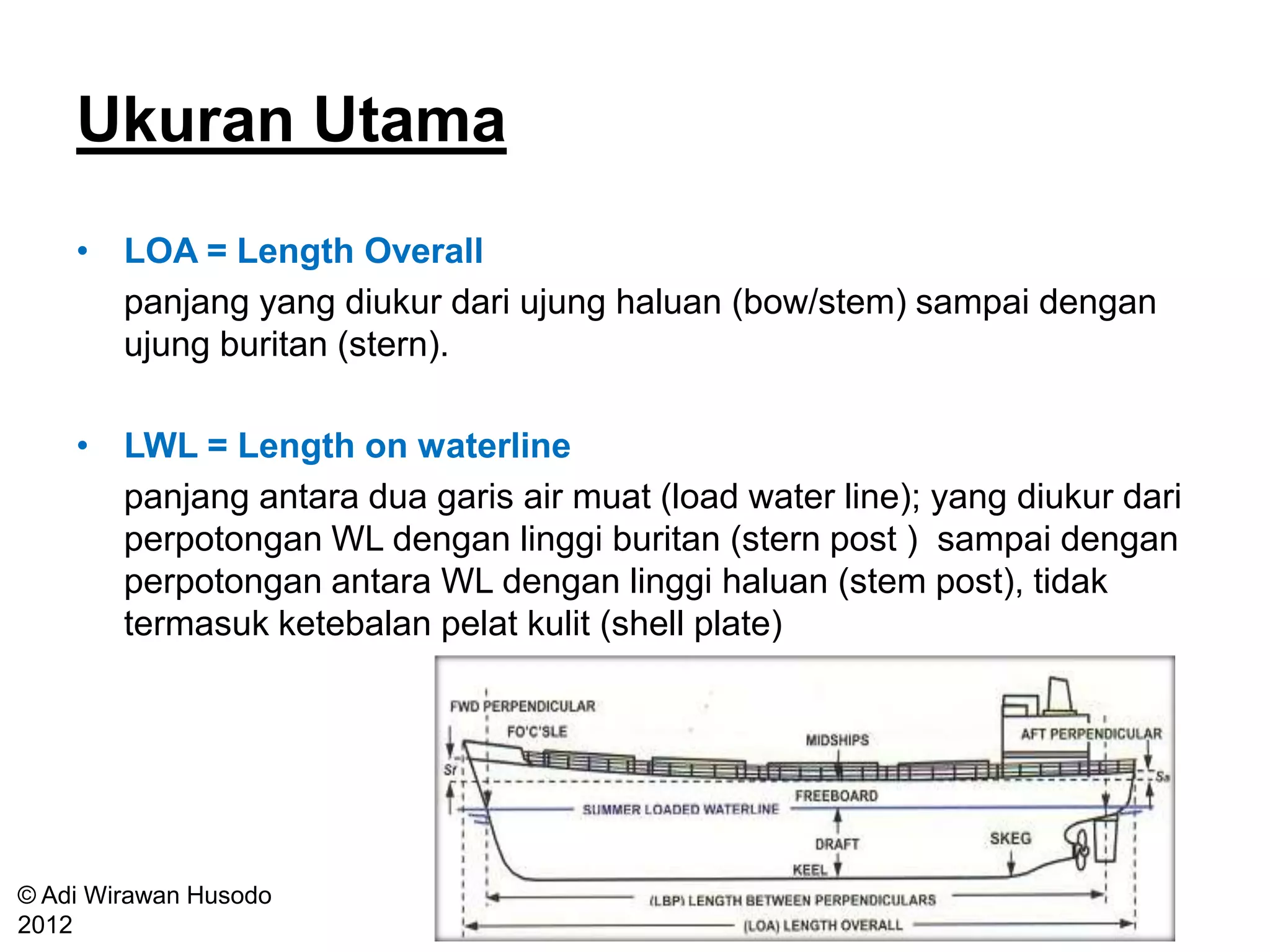 Kuliah 3 tbk ukuran utama kapal | PPTX