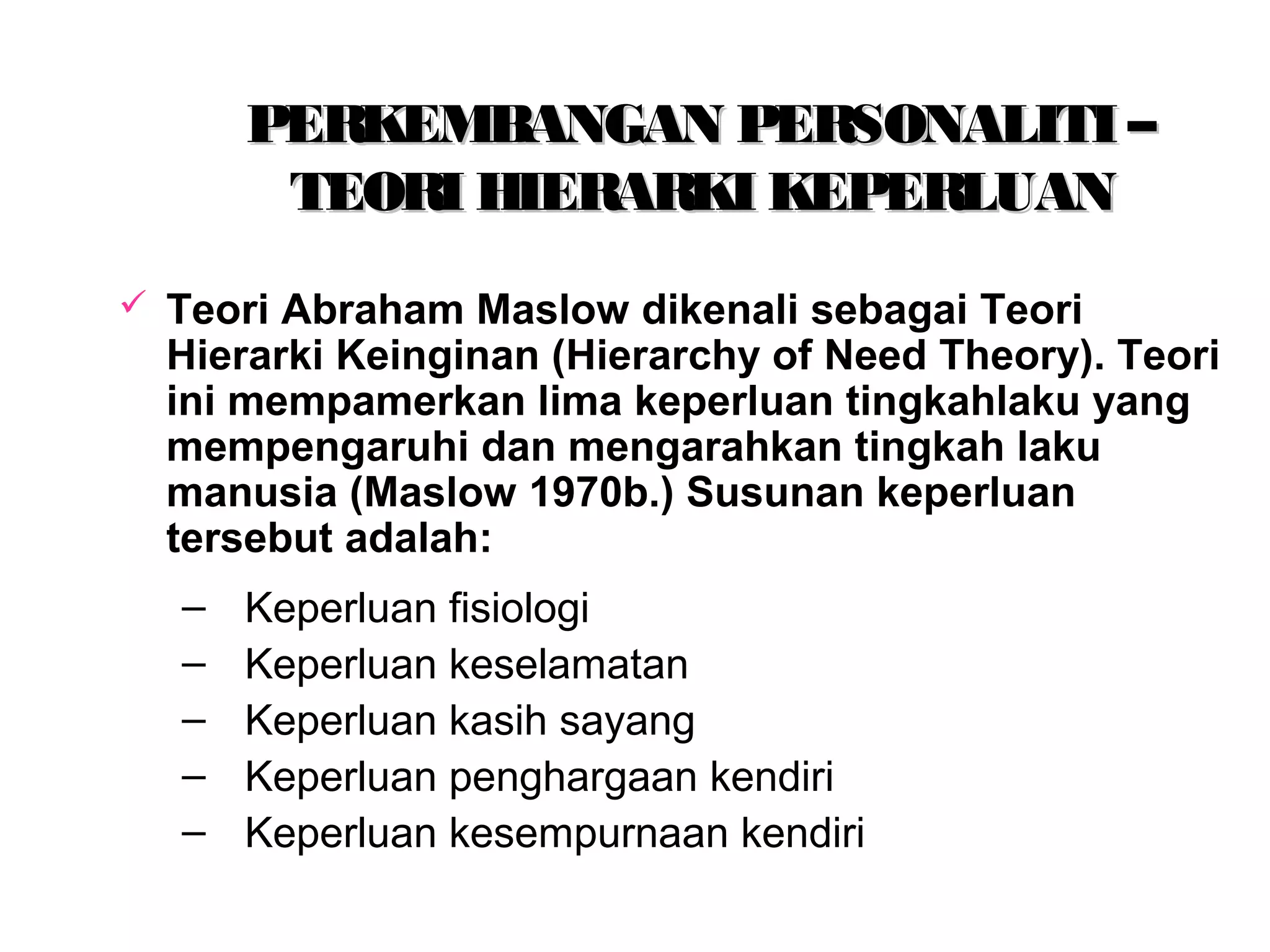 Teori Abraham Maslow | PPT