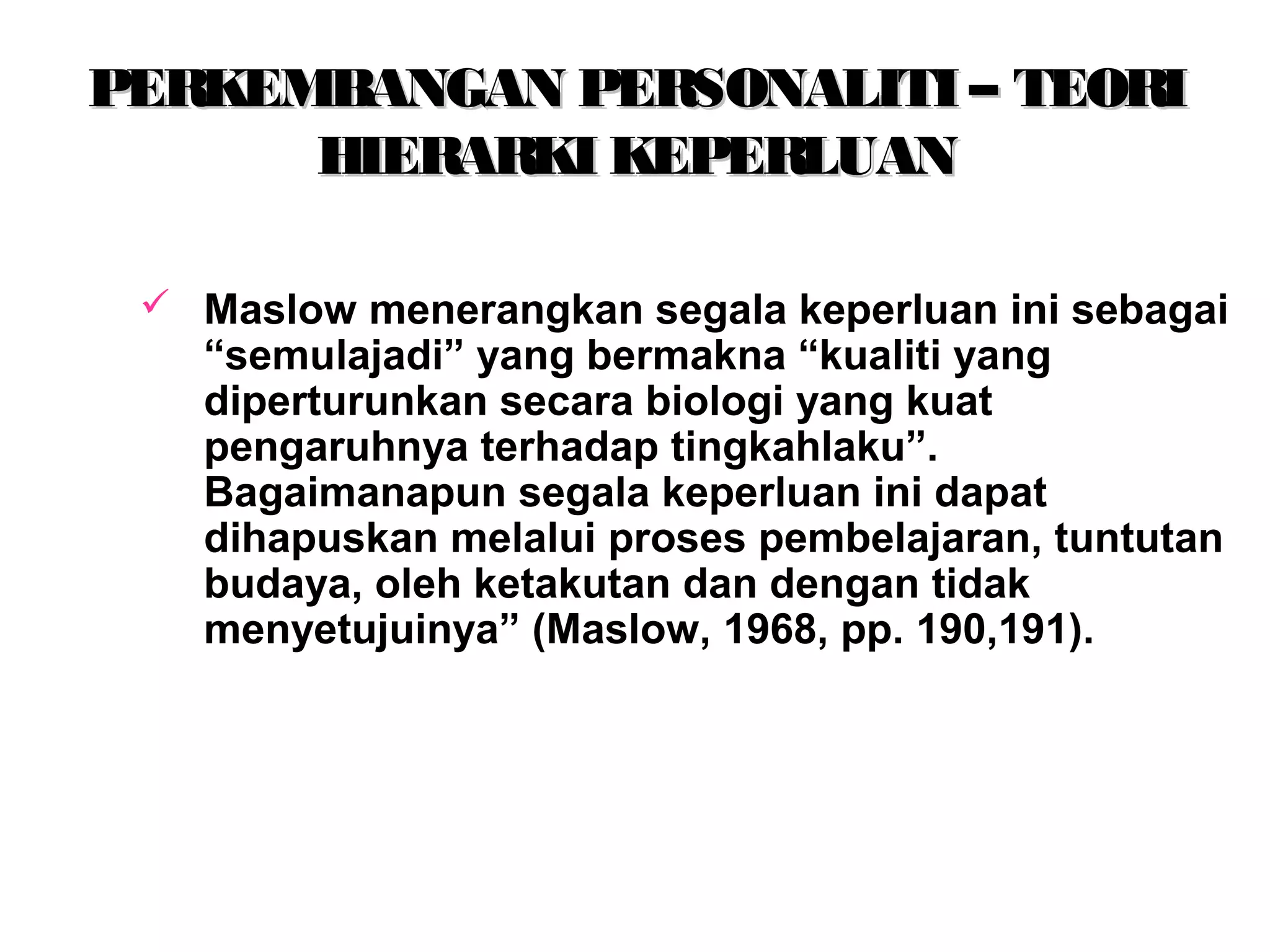Teori Abraham Maslow | PPT