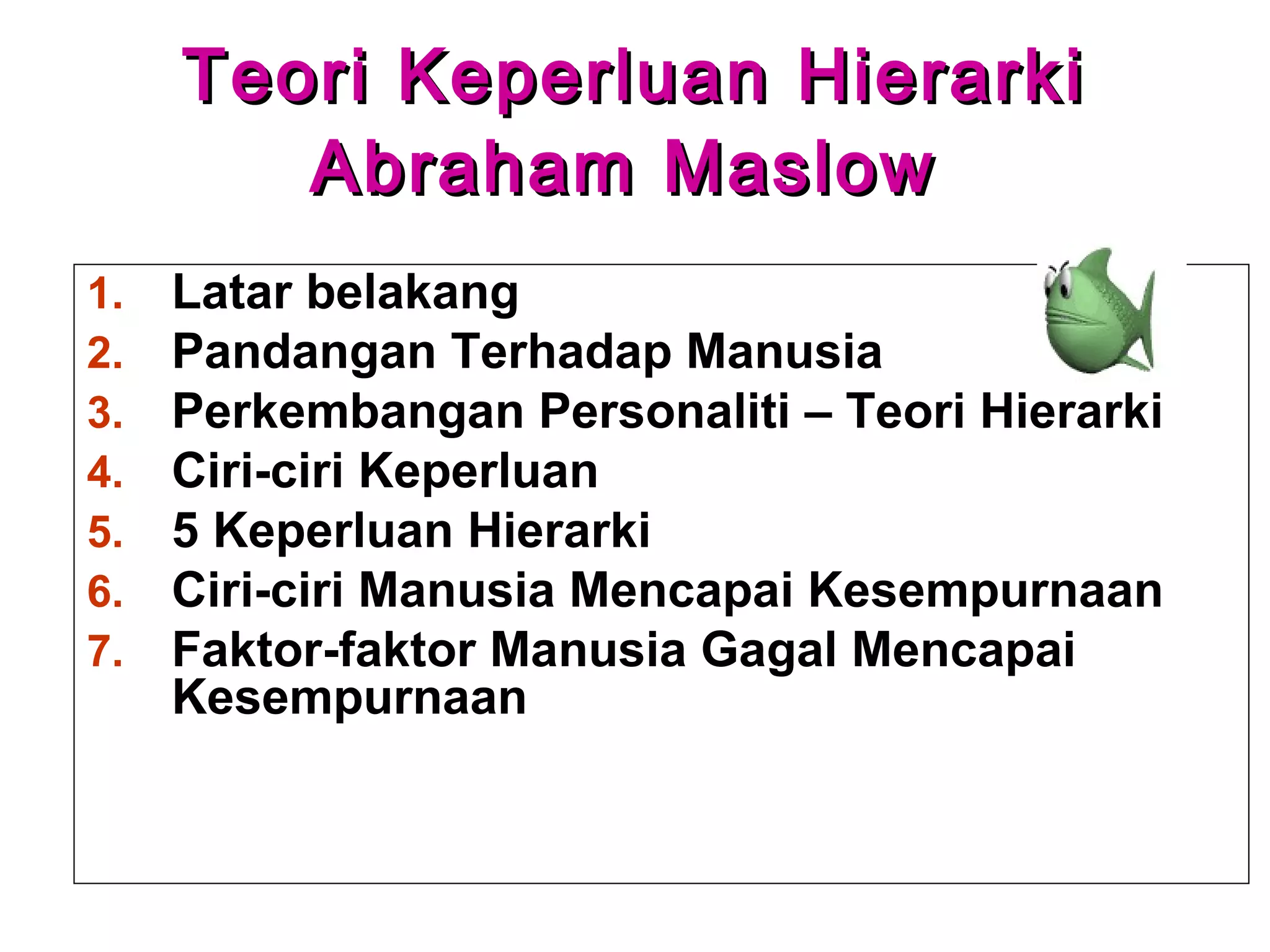 Teori Abraham Maslow | PPT