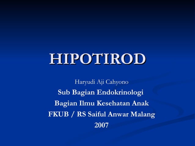Hipotiroid | PPT