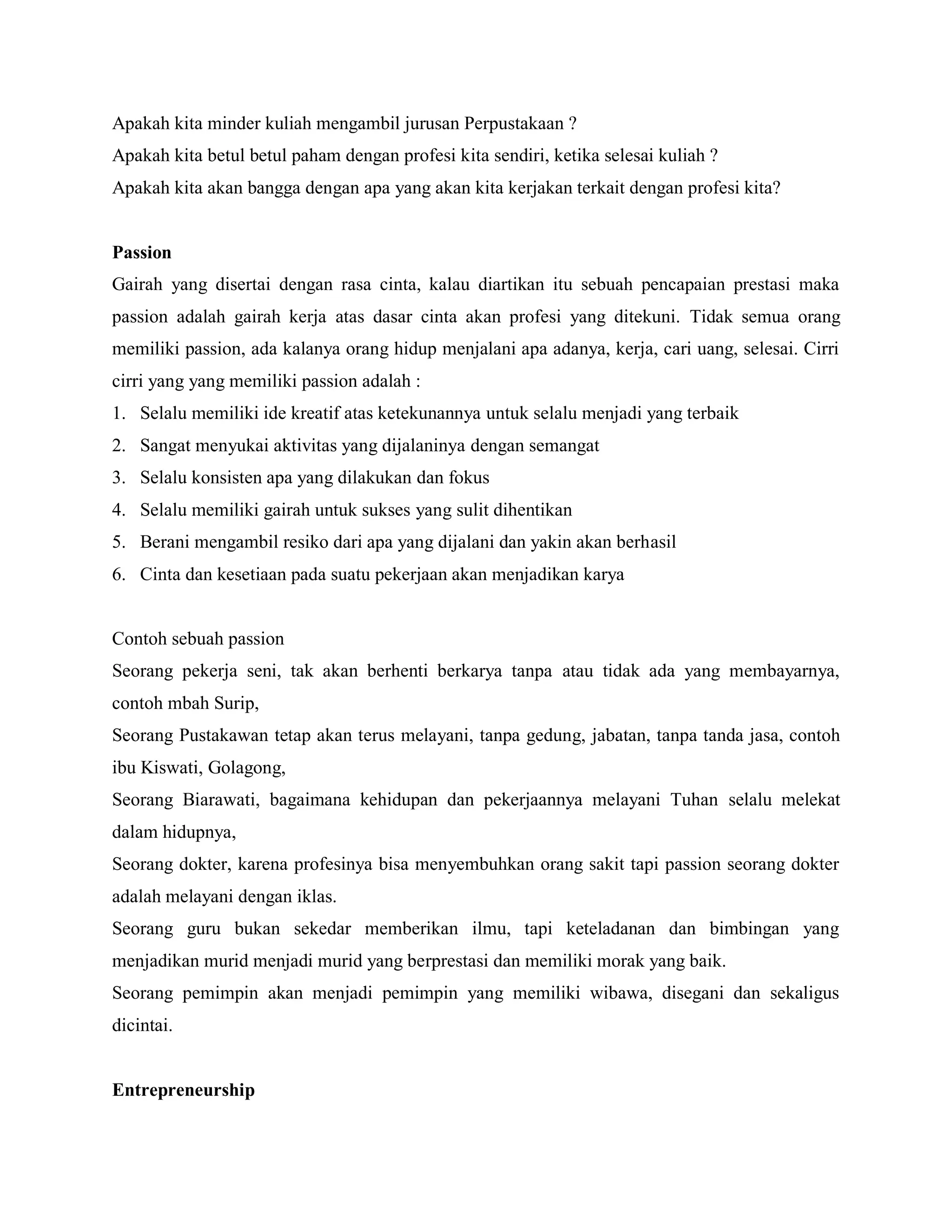 entrepreneurship-pustakawan-sebuah-passion-mewujudkan-prestasi | PDF