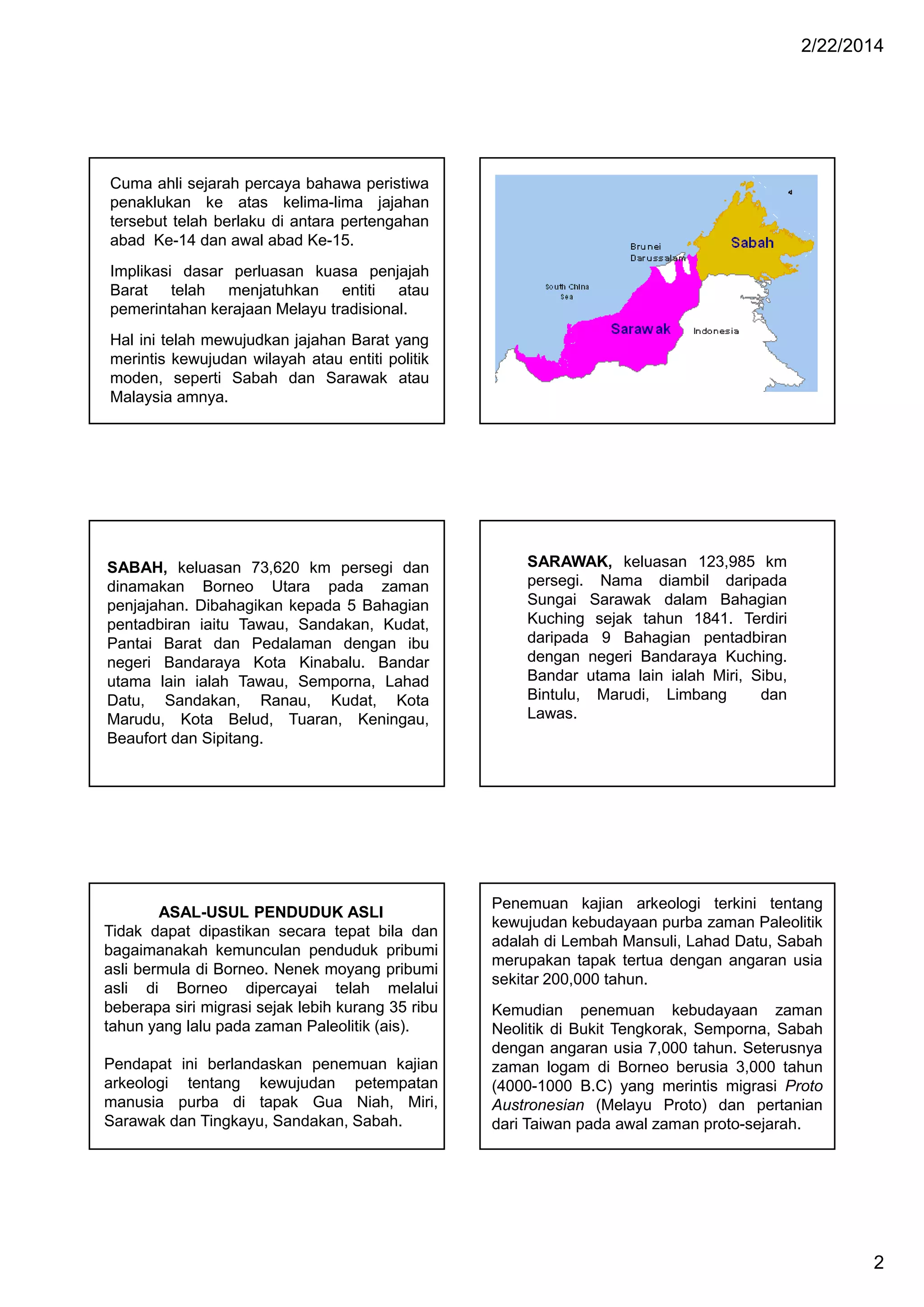 LATAR BELAKANG SABAH & SARAWAK | PDF
