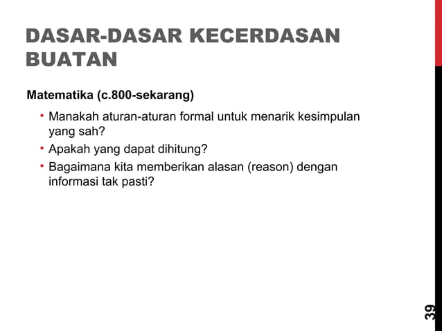 Slide tentang Kecerdasan Buatan | PPT