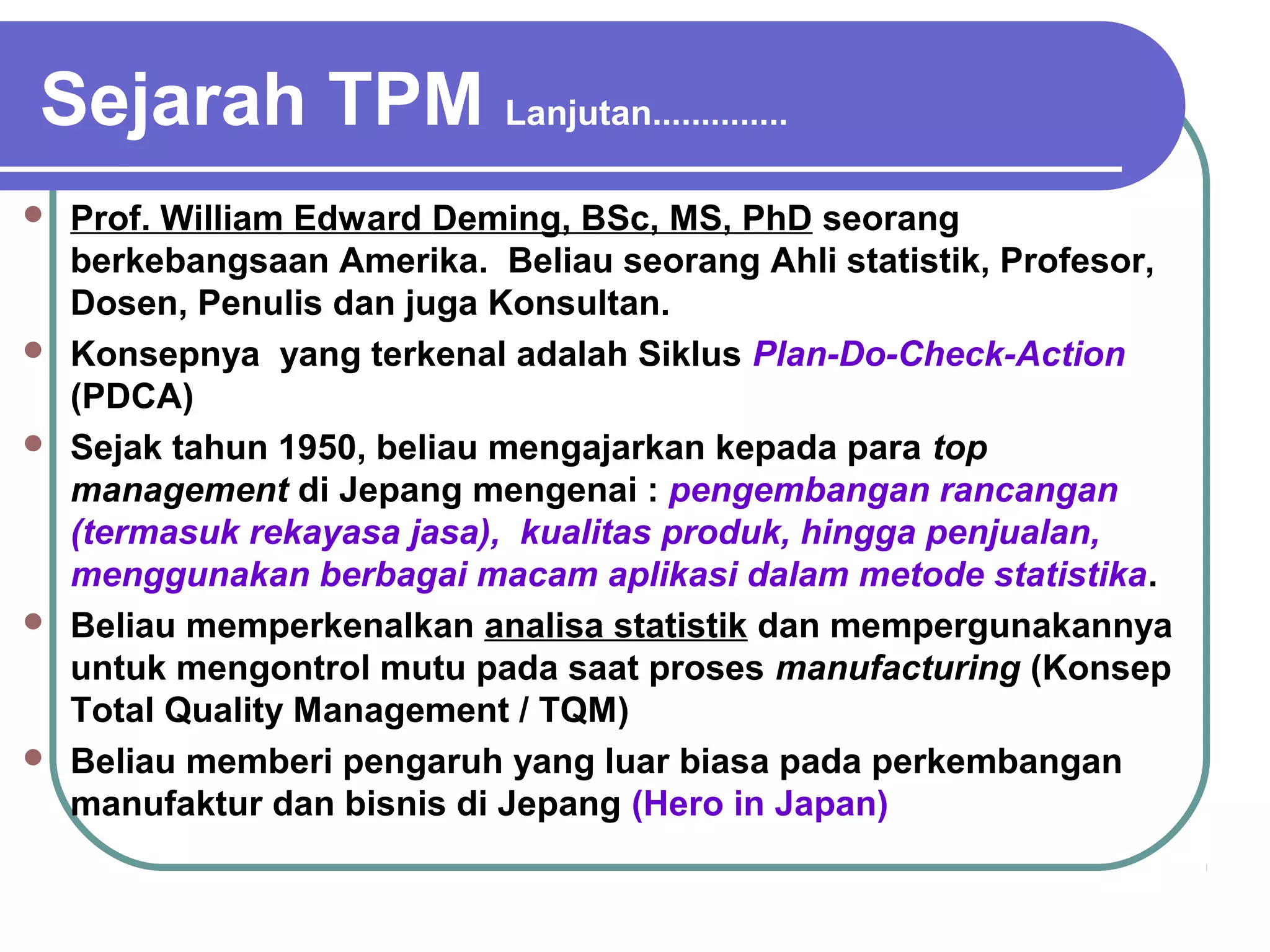 Kuliah 1 total productive maintenance (tpm) | PPT
