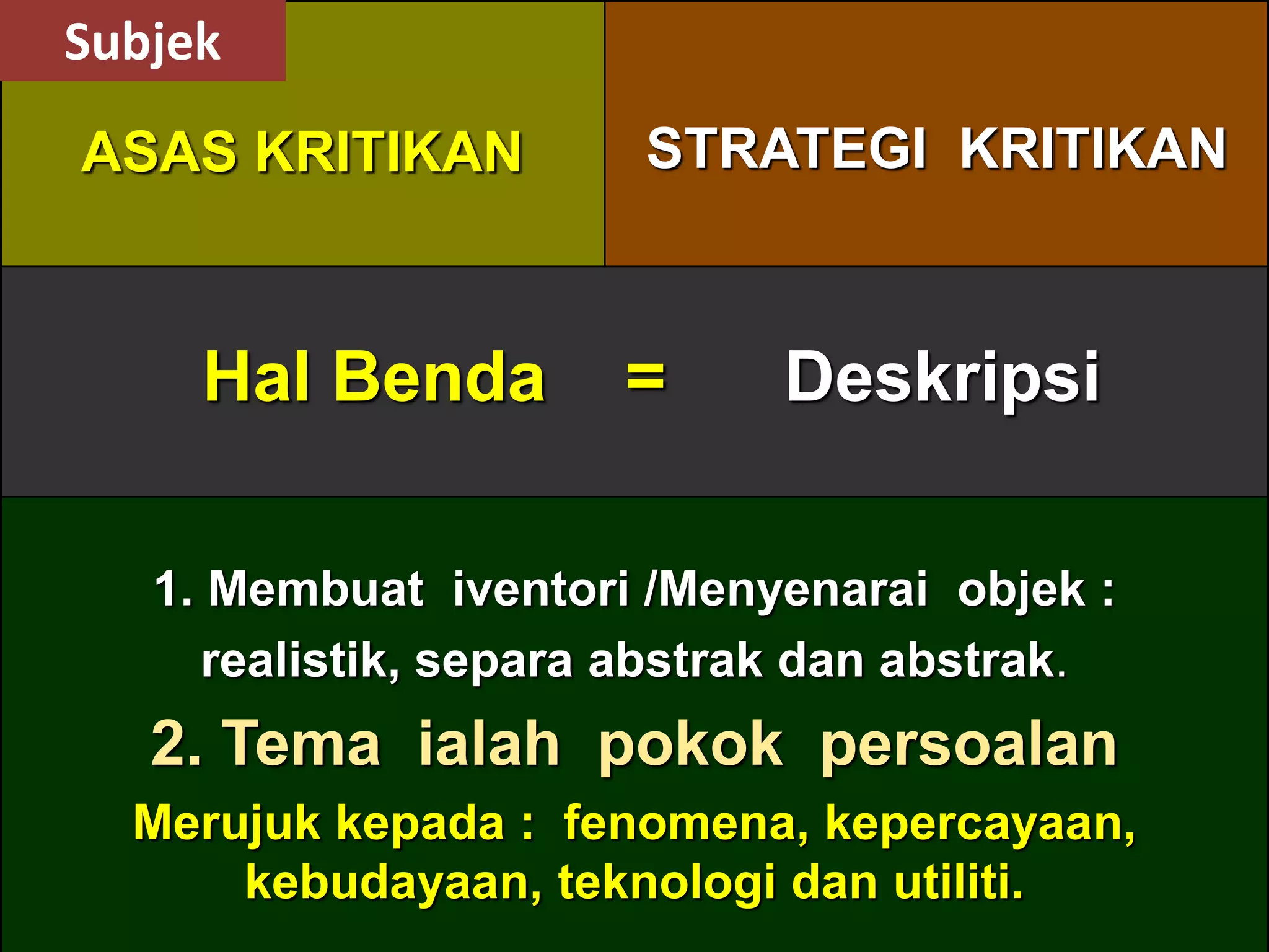 Kuliah 10 2016 kritikan seni visual (STPM) | PPTX