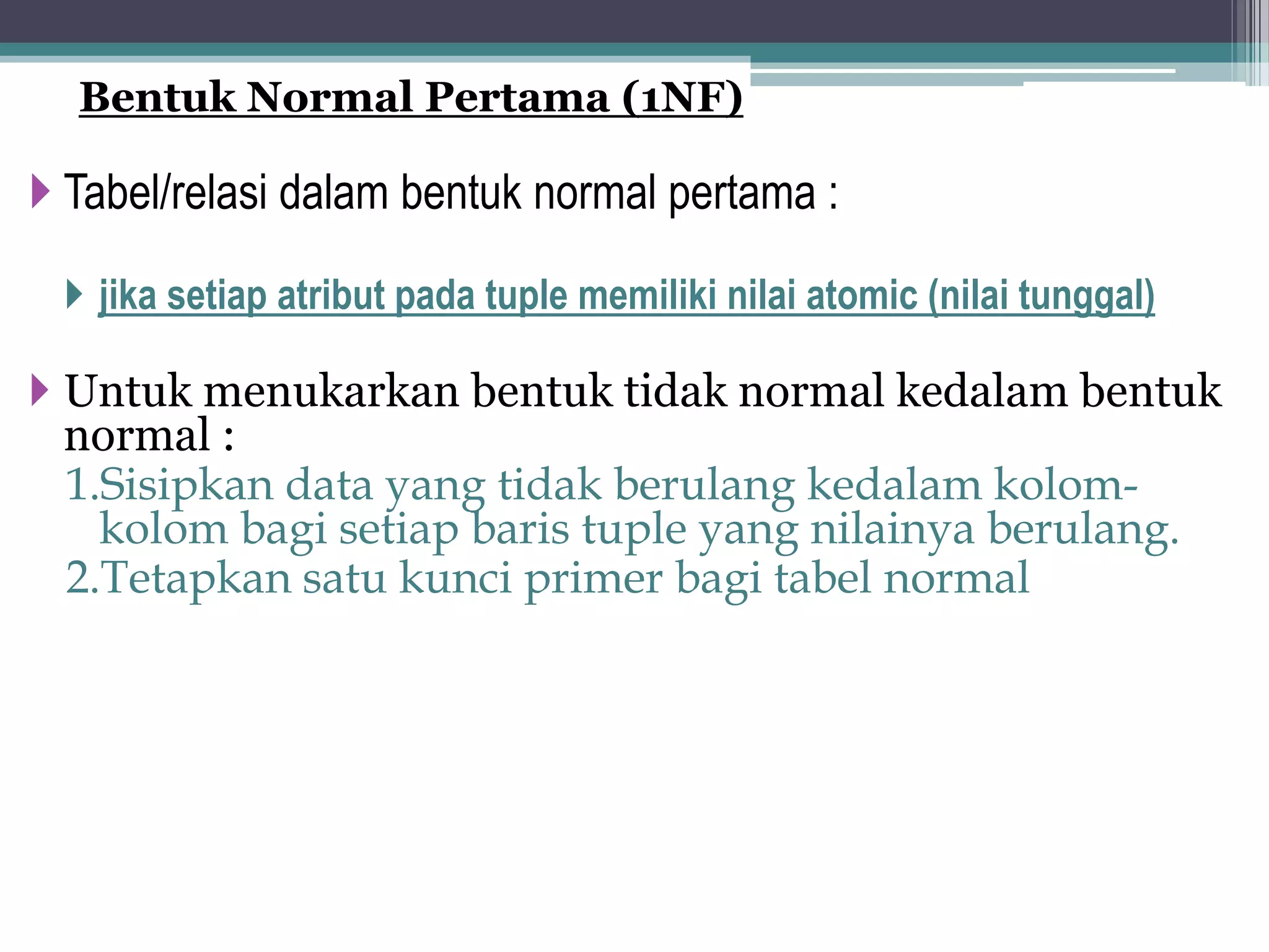 Teknik Normalisasi Data Pada Visual Basic | PPT