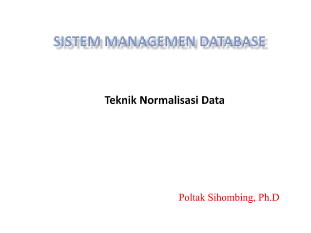 Teknik Normalisasi Data Pada Visual Basic | PPT