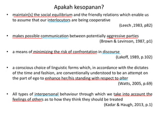 Kuliah 11 kesopanan | PPT